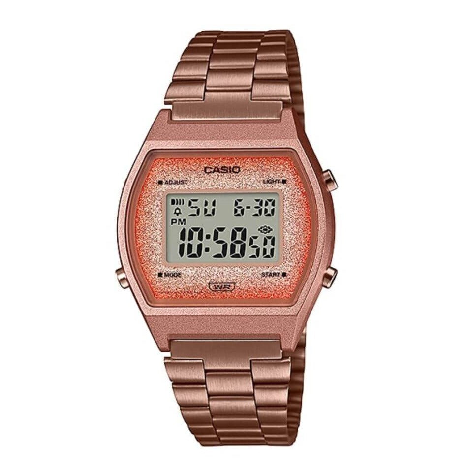 Casio Vintage Digital Copper Tone Stainless Steel Ladies Watch| B640WC