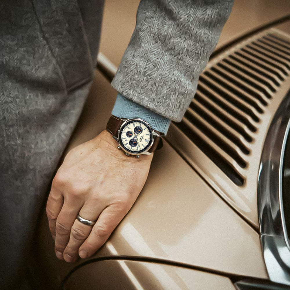 Casio Edifice Chronograph Cream Dial Men's Watch | EFR-575L-7ADF