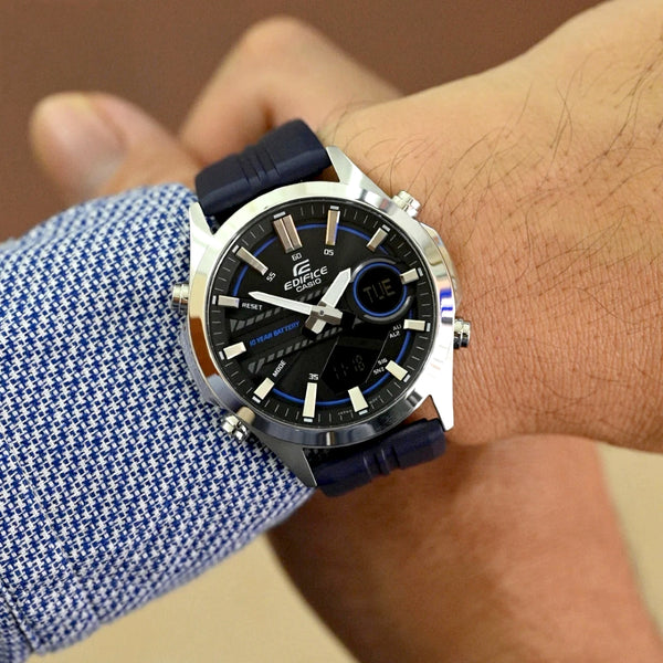 Casio Edifice Blue Resin Strap Men Watch EFV-C120P-1A2DF