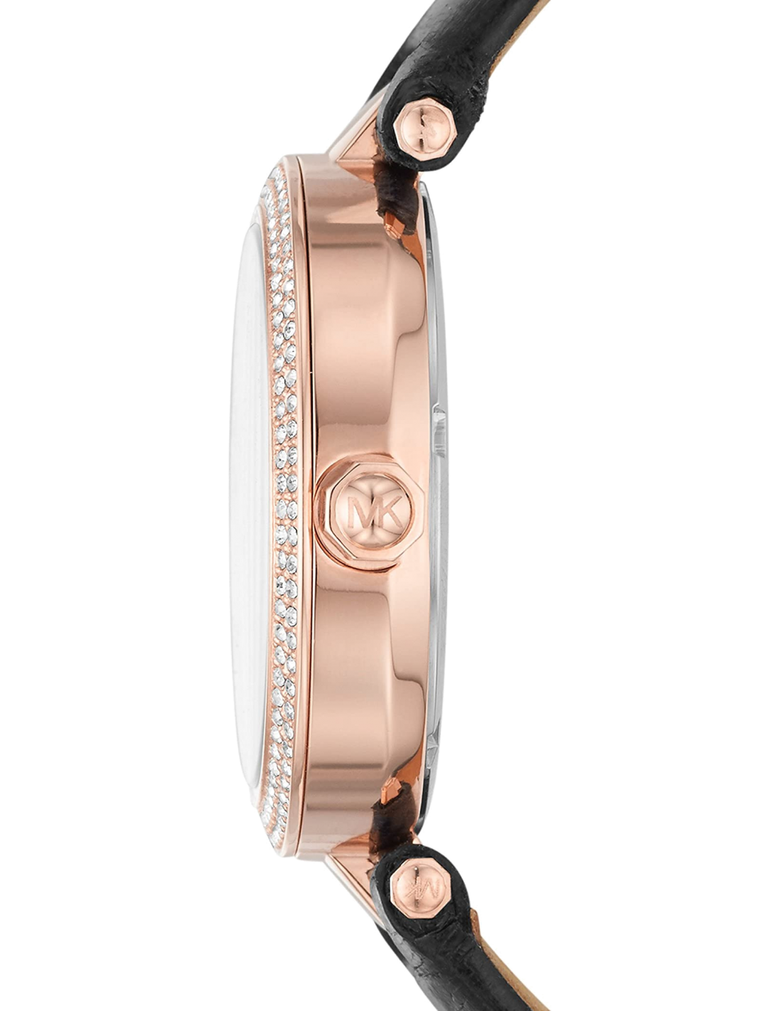 Michael Kors Parker White Pearl Dial Black Strap Ladies Watch| MK2591