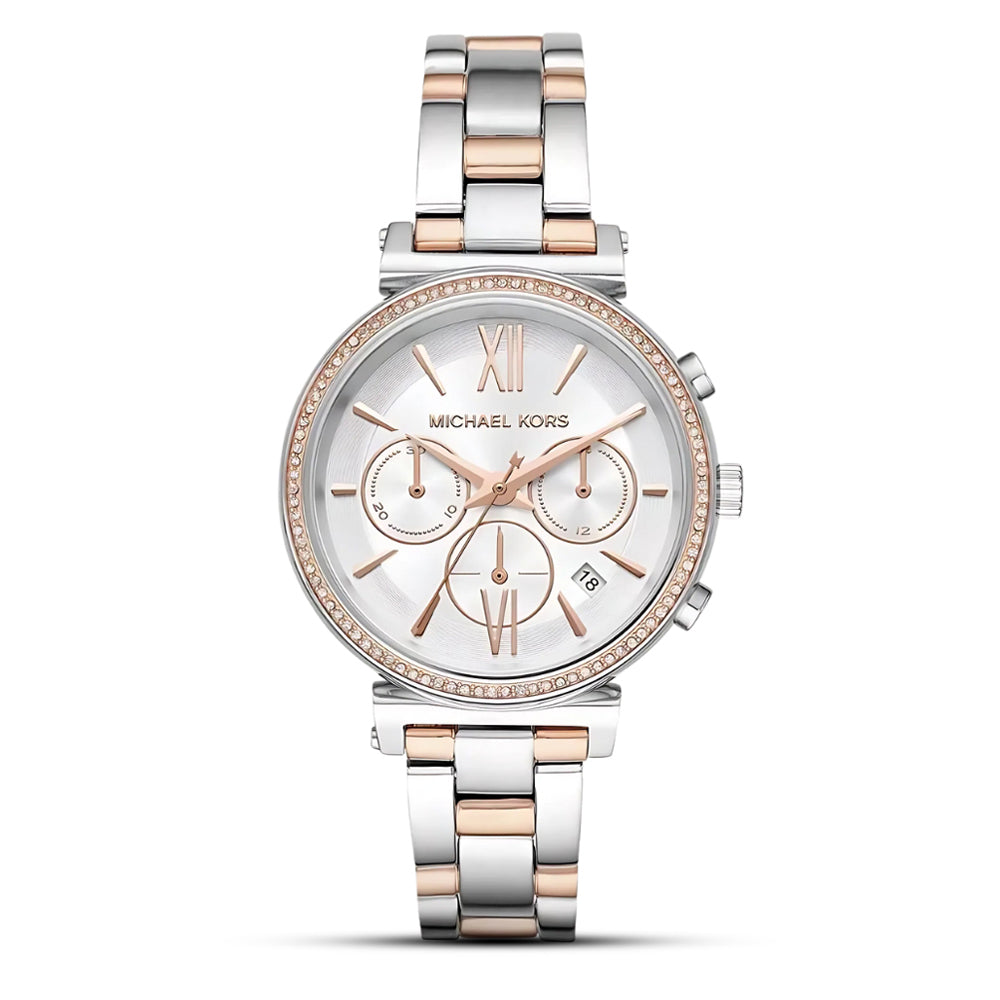 Michael Kors Sofie Pave Two-Tone Silver Dial Ladies Watch | MK6558