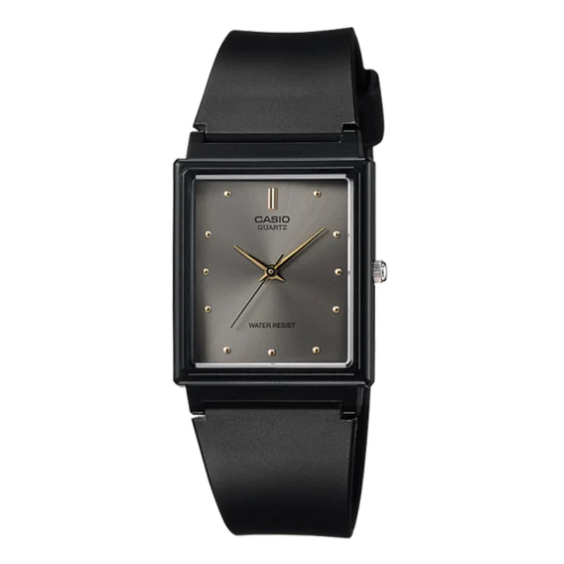 Casio Rectangular Analogue White Grey Resin Strap Unisex Watch| MQ-38-