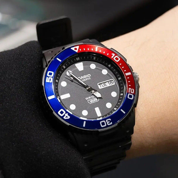 Casio Sport Pepsi Bezel Black Dial Men's Watch | MRW-230H-1E2VDF