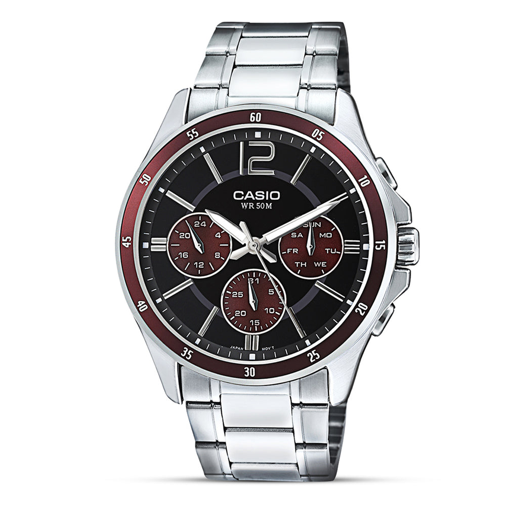 Casio Enticer Black Chronograph Men's Watch| MTP-1374D-5AVDF