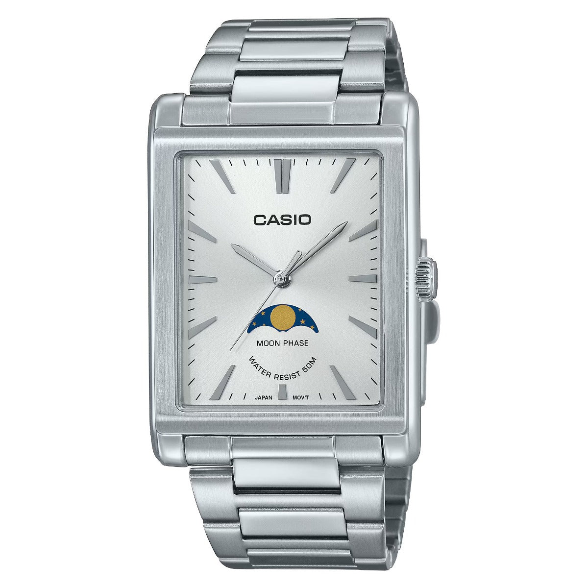 Casio Moon Phase Stainless Steel Men's Watch| MTP-M105D-7AVDF