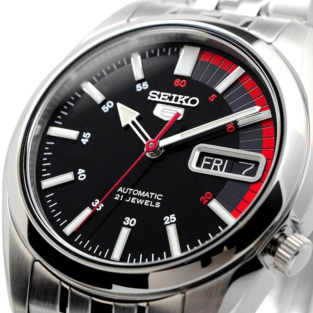 Seiko 5 Speed Racer Black Dial Automatic Men's Watch| SNK375K1