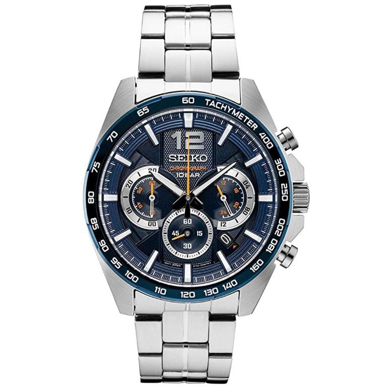 Seiko Essentials Chronograph Quartz Blue Dial Men's Watch SSB345P1