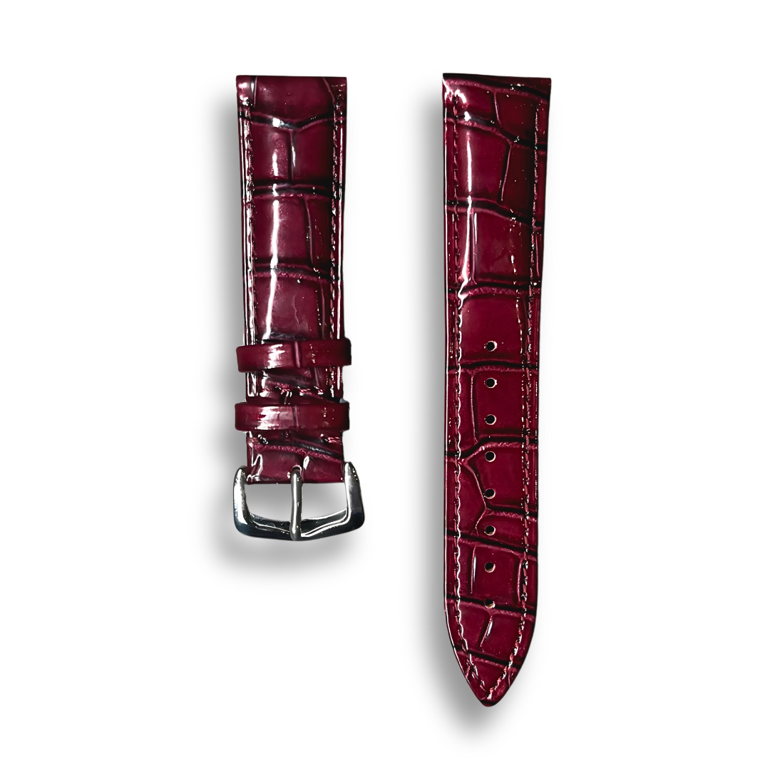 Cavern Crocodile Textured Red Leather Watch Strap | 20MM