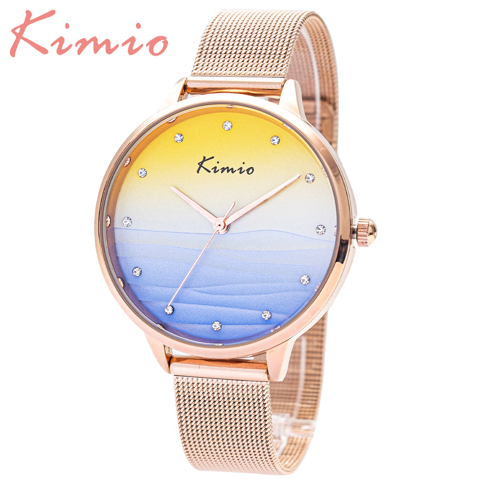 KIMIO Women's Wrist Watch, Model K6409M-CZ1RRB Two-tone dial