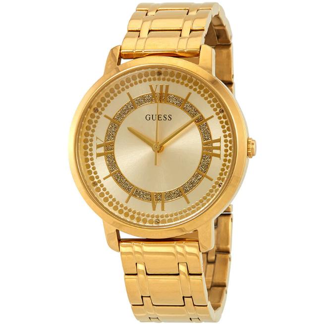 Guess Montauk Gold Dial Stainless Steel Ladies Watch | W0933L2