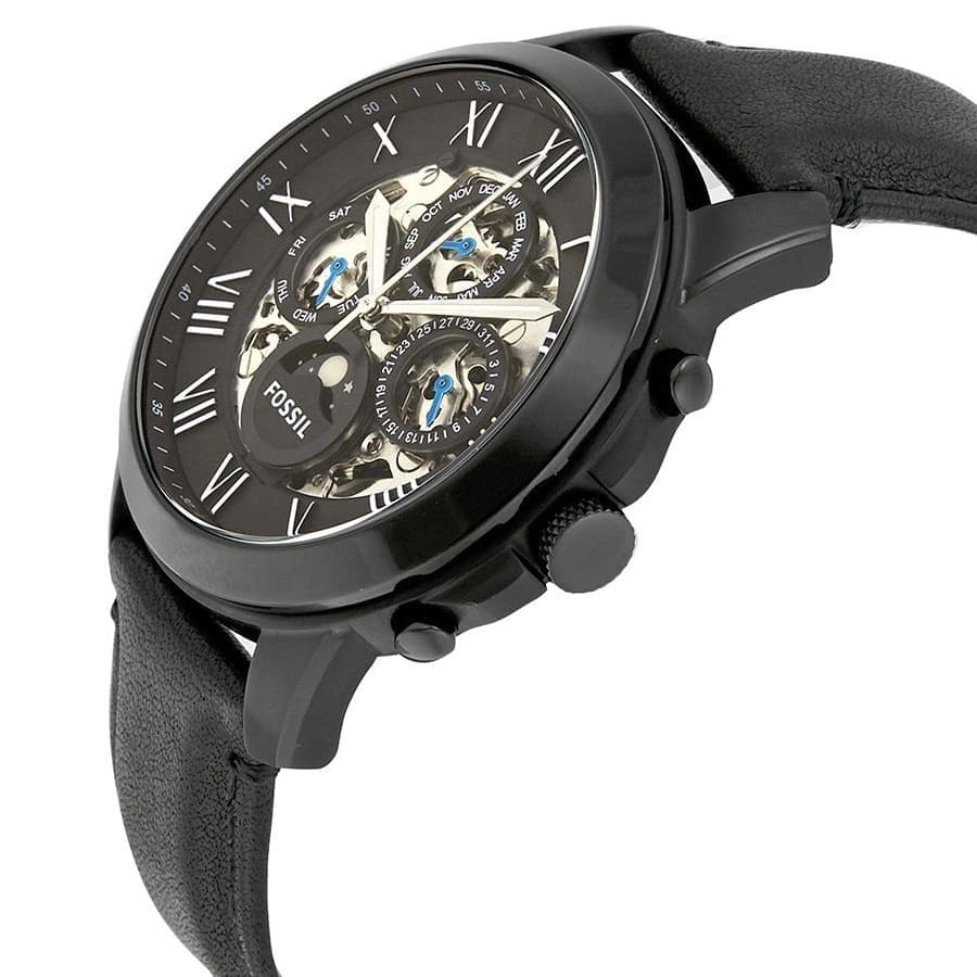 Fossil Men's ME3028 Grant Automatic Self-Wind Leather Watch - Black