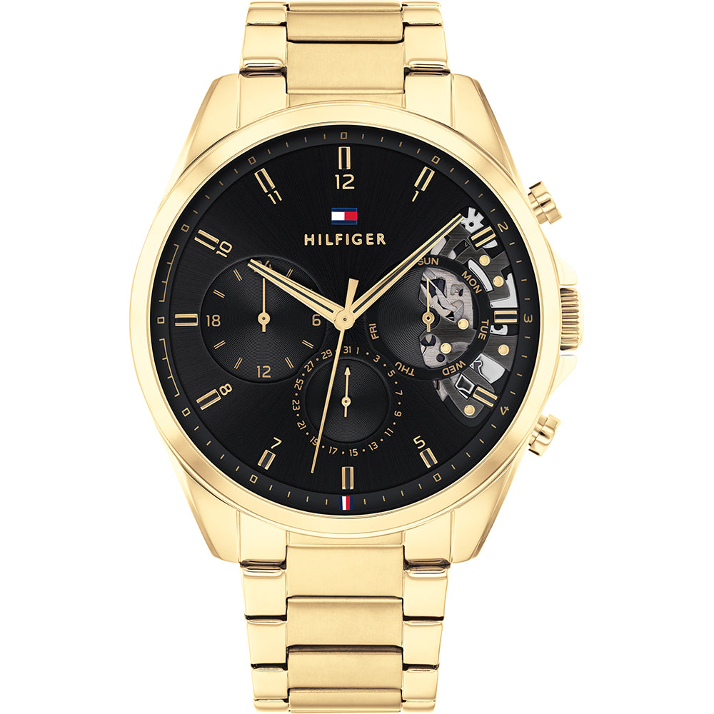 Tommy Hilfiger Baker Black-Golden Dial Men's Watch| TH1710447